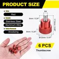 Uxcell 6Pcs M4x6mm Knurled Thumb Screw, Aluminum Alloy Flat Head Fully ...