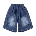 CAIVO Boys Cargo Blue Denim Shorts Style Loose Fit Casual Summer Thin ...