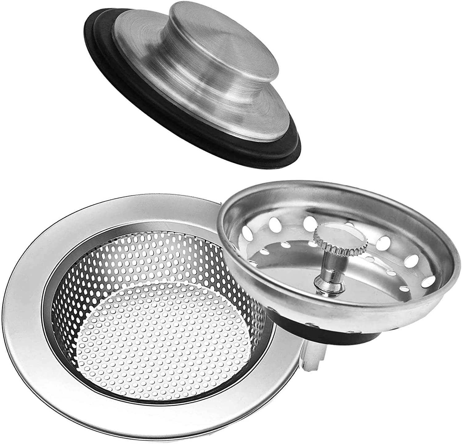 3 Pack Kitchen Sink Stopper Strainer, Kitchen Sink Basket Strainer ...