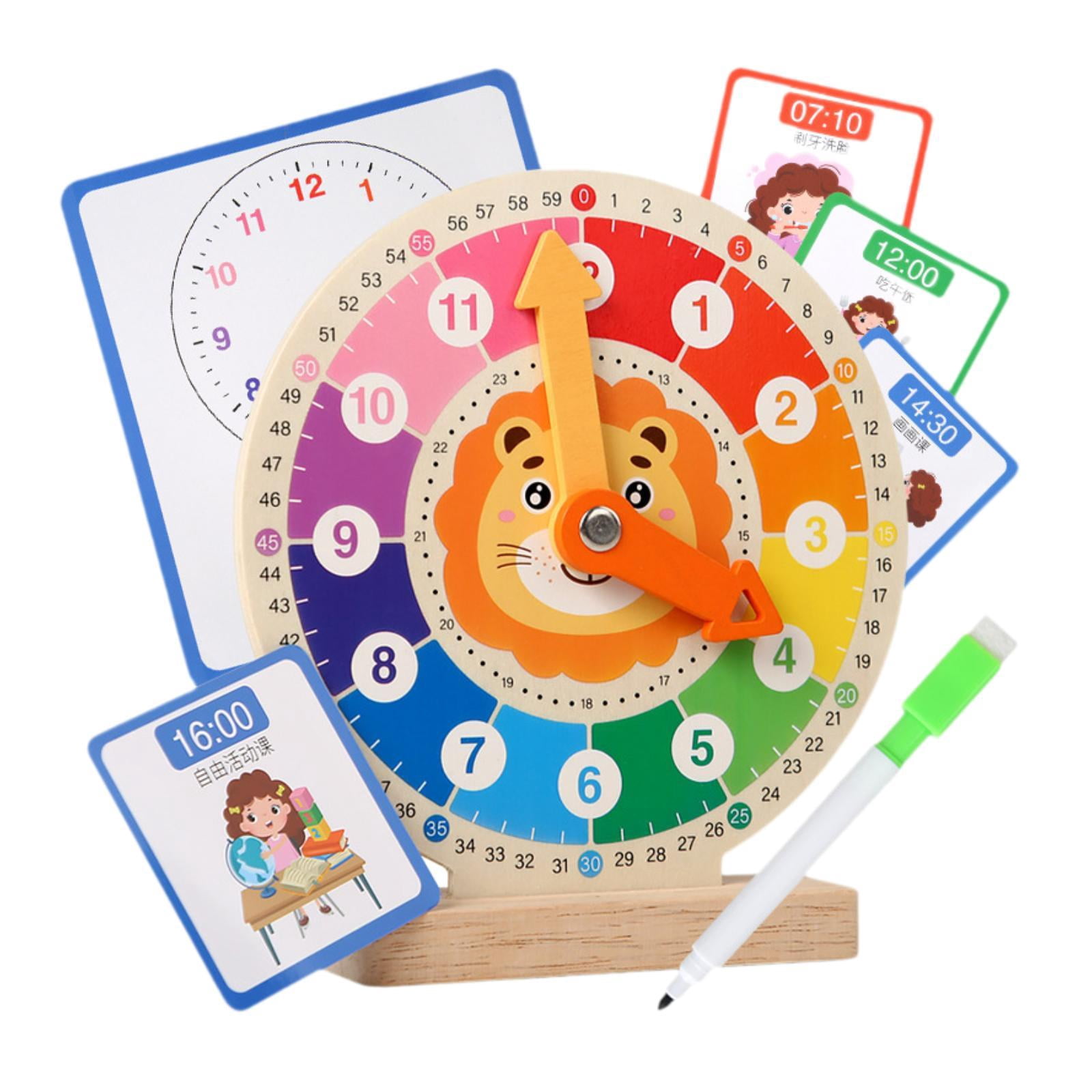 Reloj didáctico de madera para aprender hora, ayuda didáctica ...