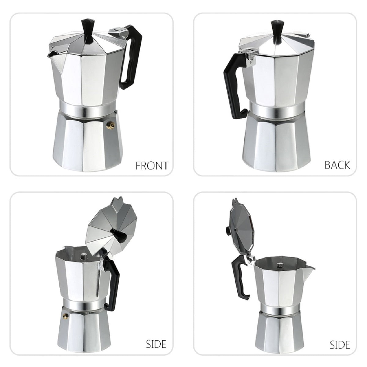 3/6/9 Cup Aluminum Espresso Percolator Coffee Stovetop Maker Mocha Pot ...