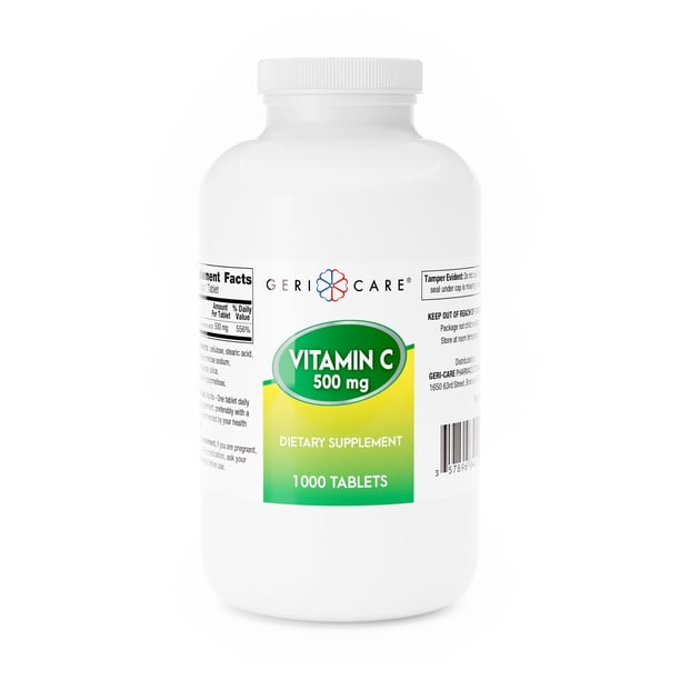 Geri-Care Vitamin C Supplement, 500 mg Strength, 1000 Count - Walmart.com