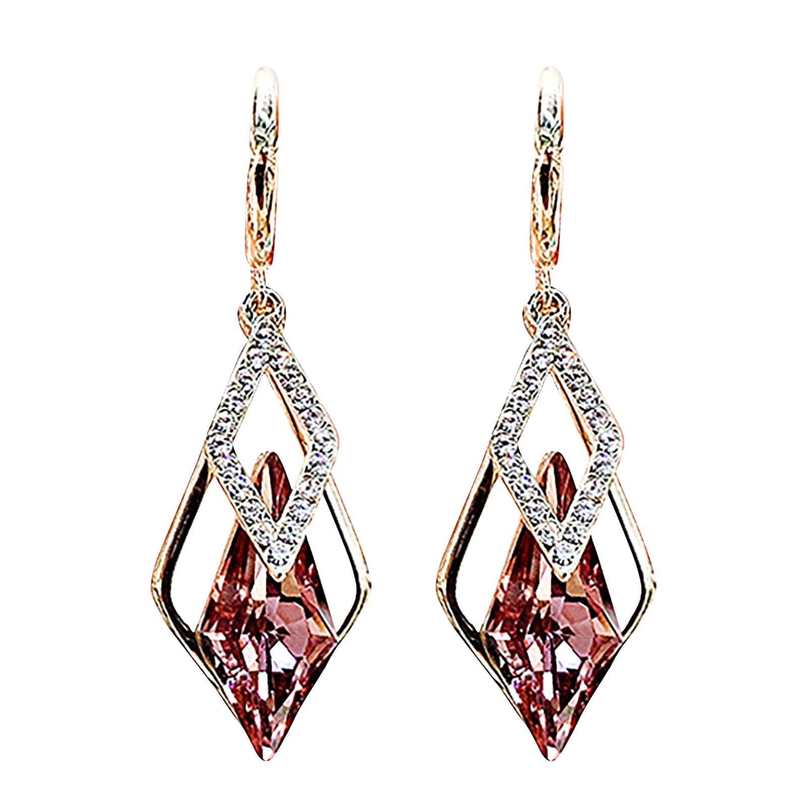 Click here for Egnmcr Earrings For Women Rhinestone Powder White... prices