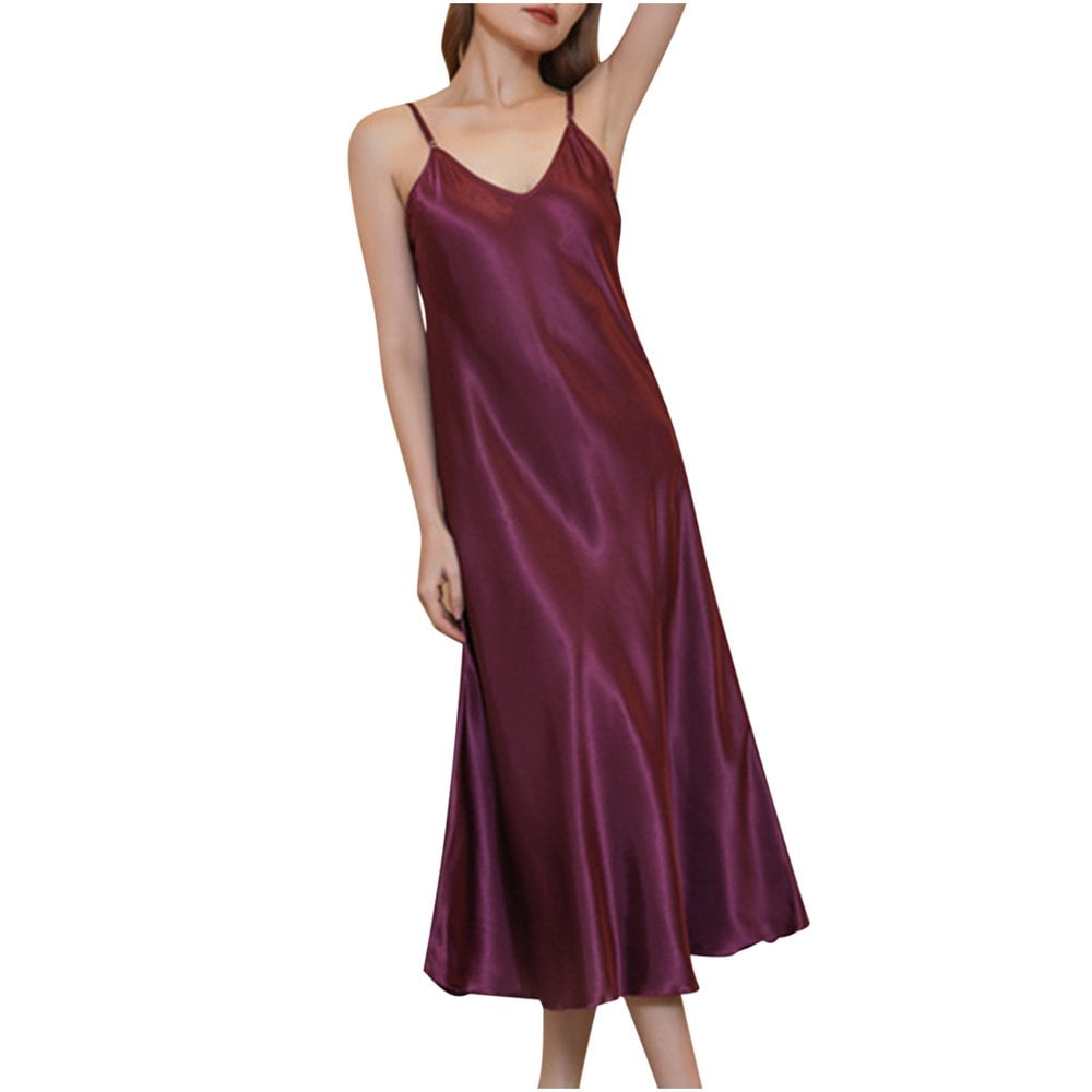 Click here for Lngoor Womens Satin Nightgown Lingerie Sleepwear S... prices