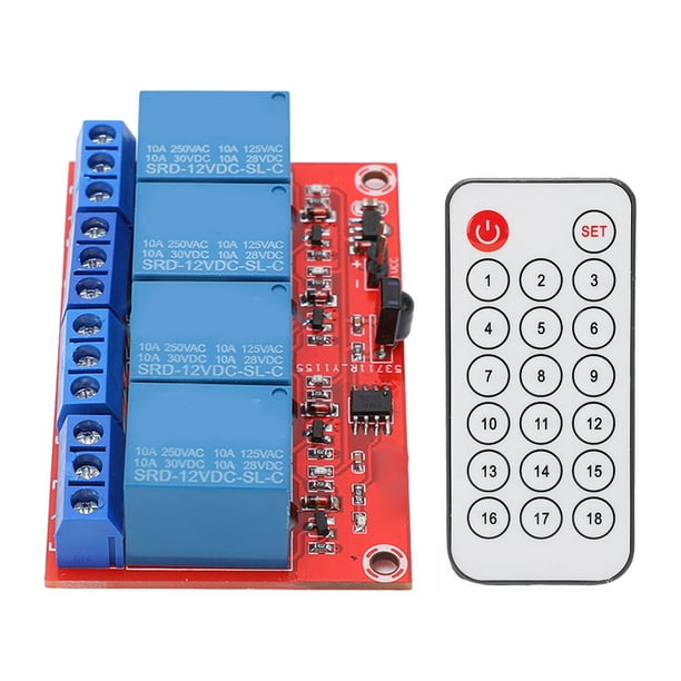 4 Channel Relay Module Kit, Efficient Multiple Buttons 4 Channel Relay Module Receiver Set PCB ...