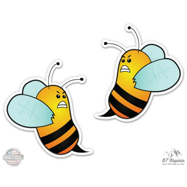 Angry Bees Stingers Wasps - 5" each Vinyl Stickers - For Car Laptop I ...
