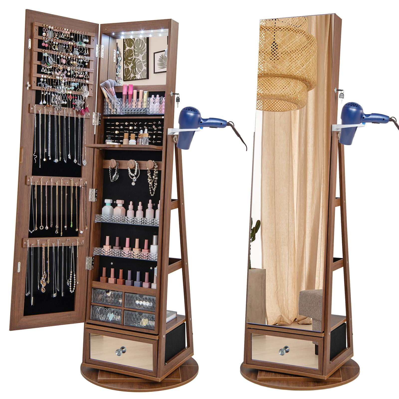 Click here for Giantex 360° Swivel Jewelry Cabinet  Standing Jewe... prices