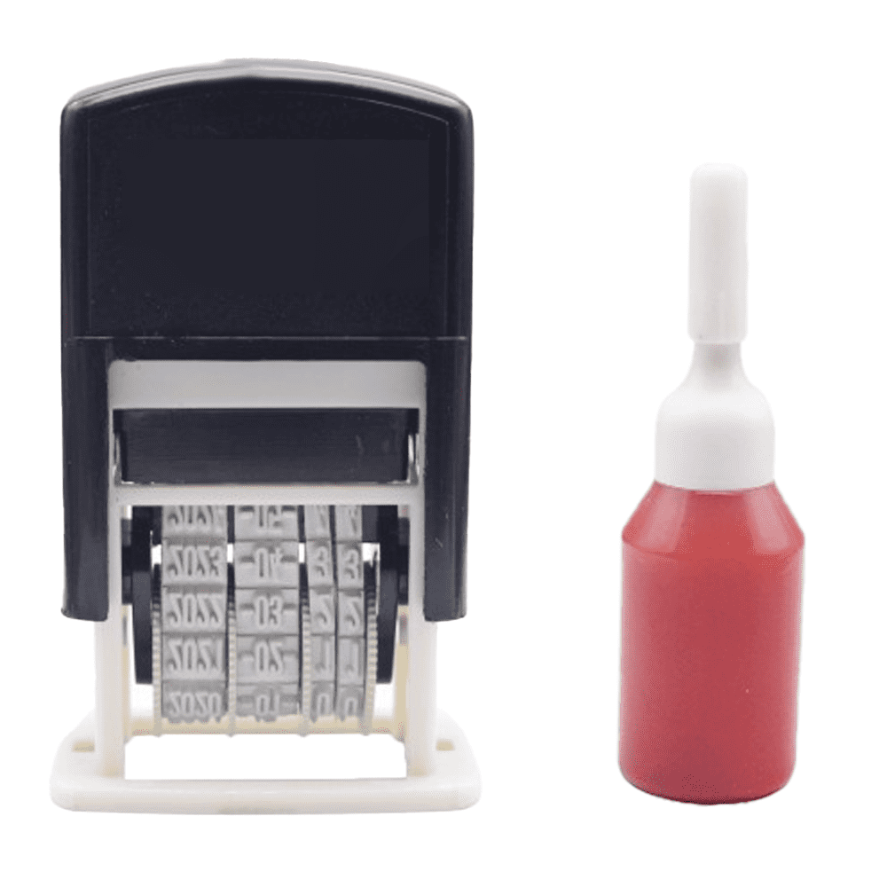 Self Inking Rubber Date Stamp, Refillable and Changeable Ink Pad, Great ...