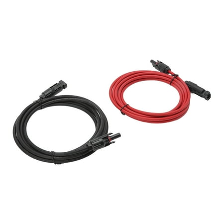 Black Red Solar Panel Extension Cable, Safe Solar Extension Cable Long ...