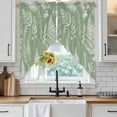 Abstract Leaves Swag Curtain Valance for Window 2 Panels Sage Green ...