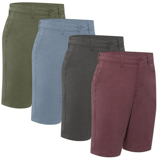 RGSTR 4 Pack Casual Hybrid Flat Front Shorts for Men, Classic Essential ...
