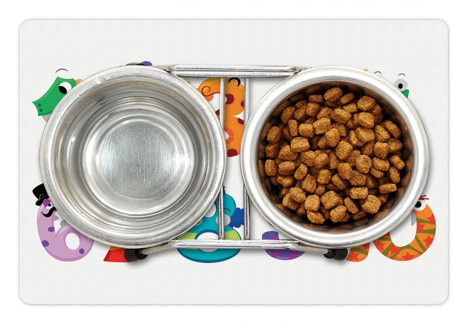 Number Pet Mat for Food and Water, Math Signs as Funny Characters ...