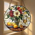 Citrus Lemon Floral Stained Glass Style Window Suncatcher Hanging Decor ...