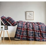 Truly Soft Cuddle Warmth Plaid Comforter Sets Blue to Red Plaid ...