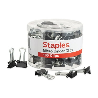 "Staples Small Metal Binder Clips, Black, 0.75"" Size, 0.38"" Capacity ...