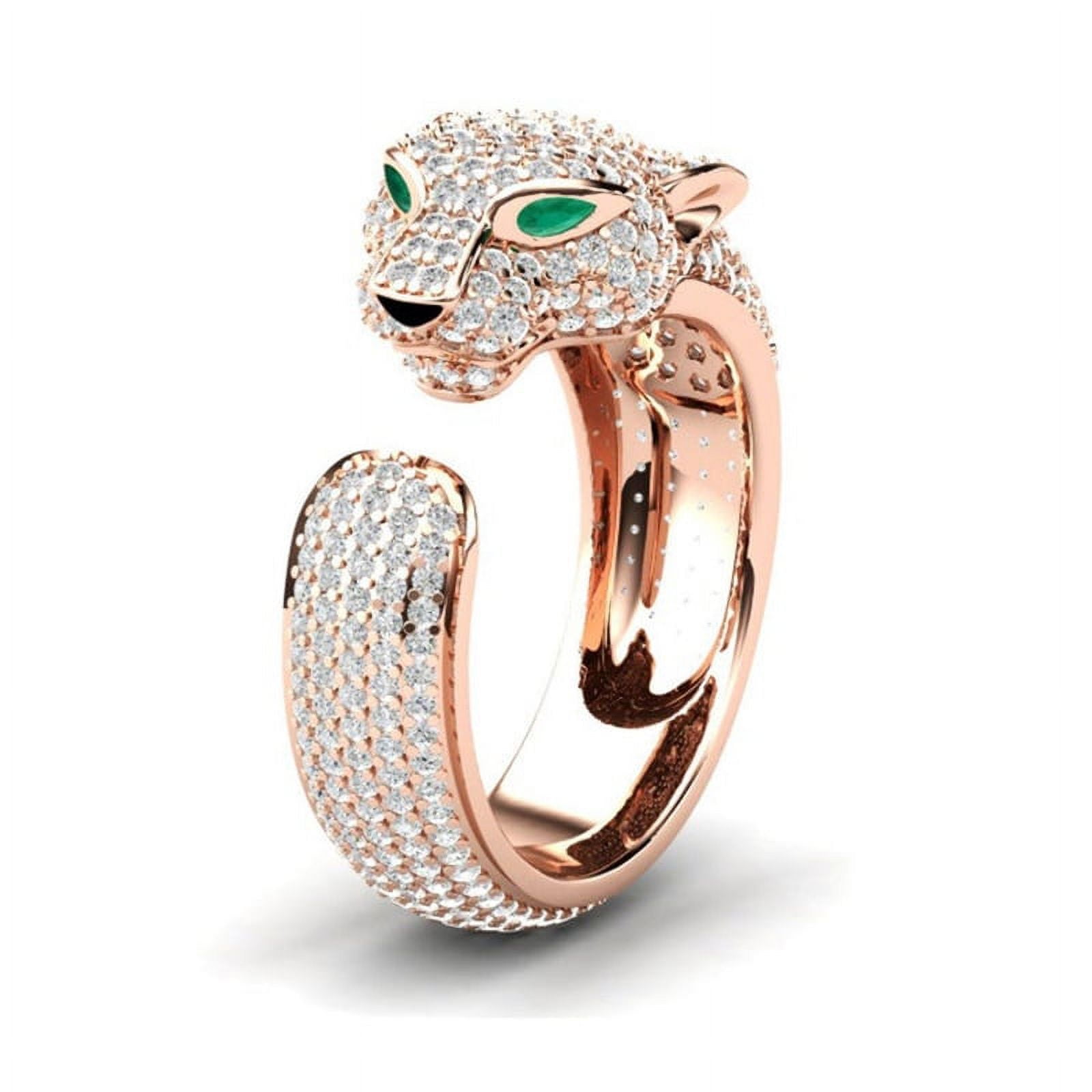 Click here for Nielieping Lion Ring Zircon Pave Ring  Rose Gold L... prices