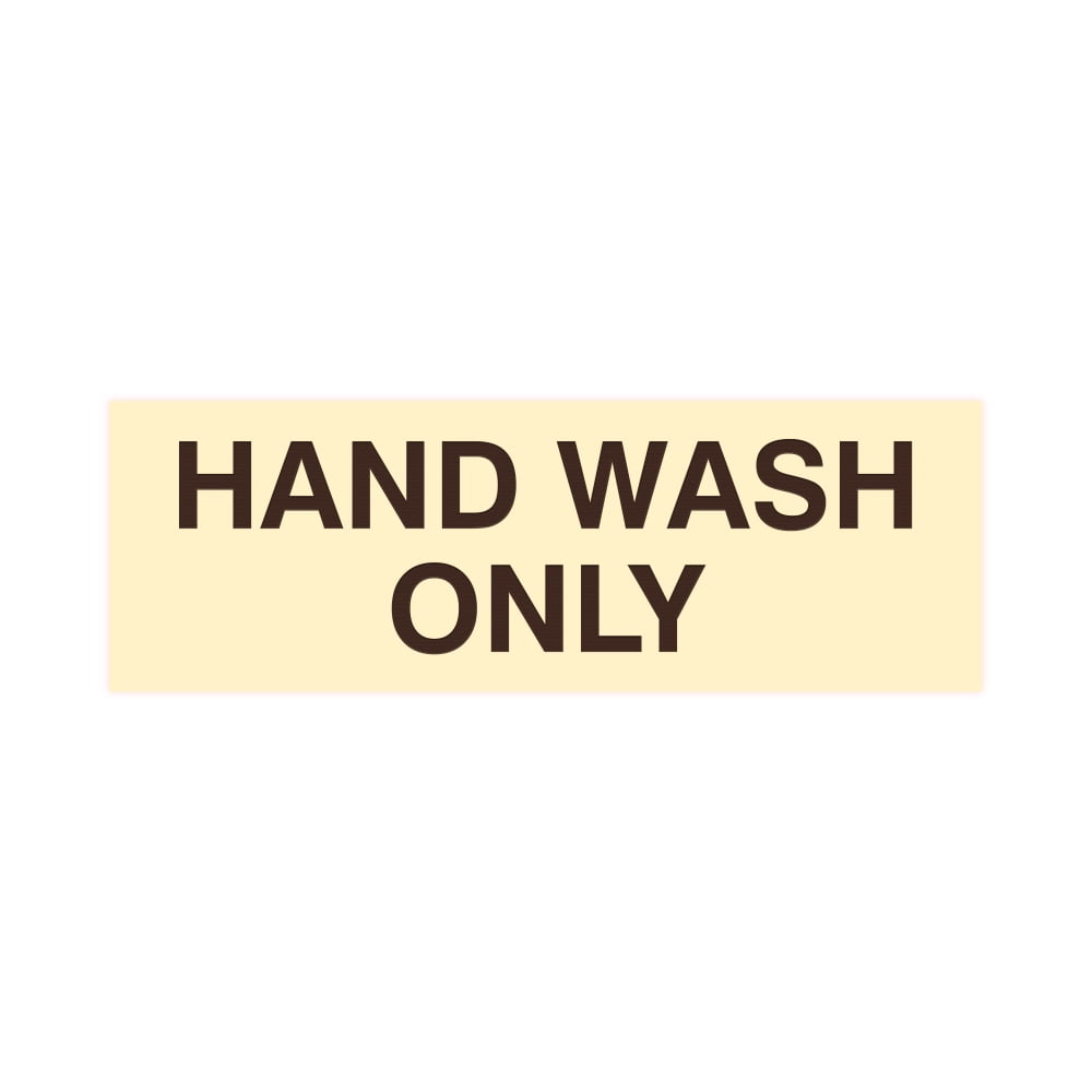 Basic Hand Wash Only Sign (Ivory/Dark Brown) - Medium - Walmart.com