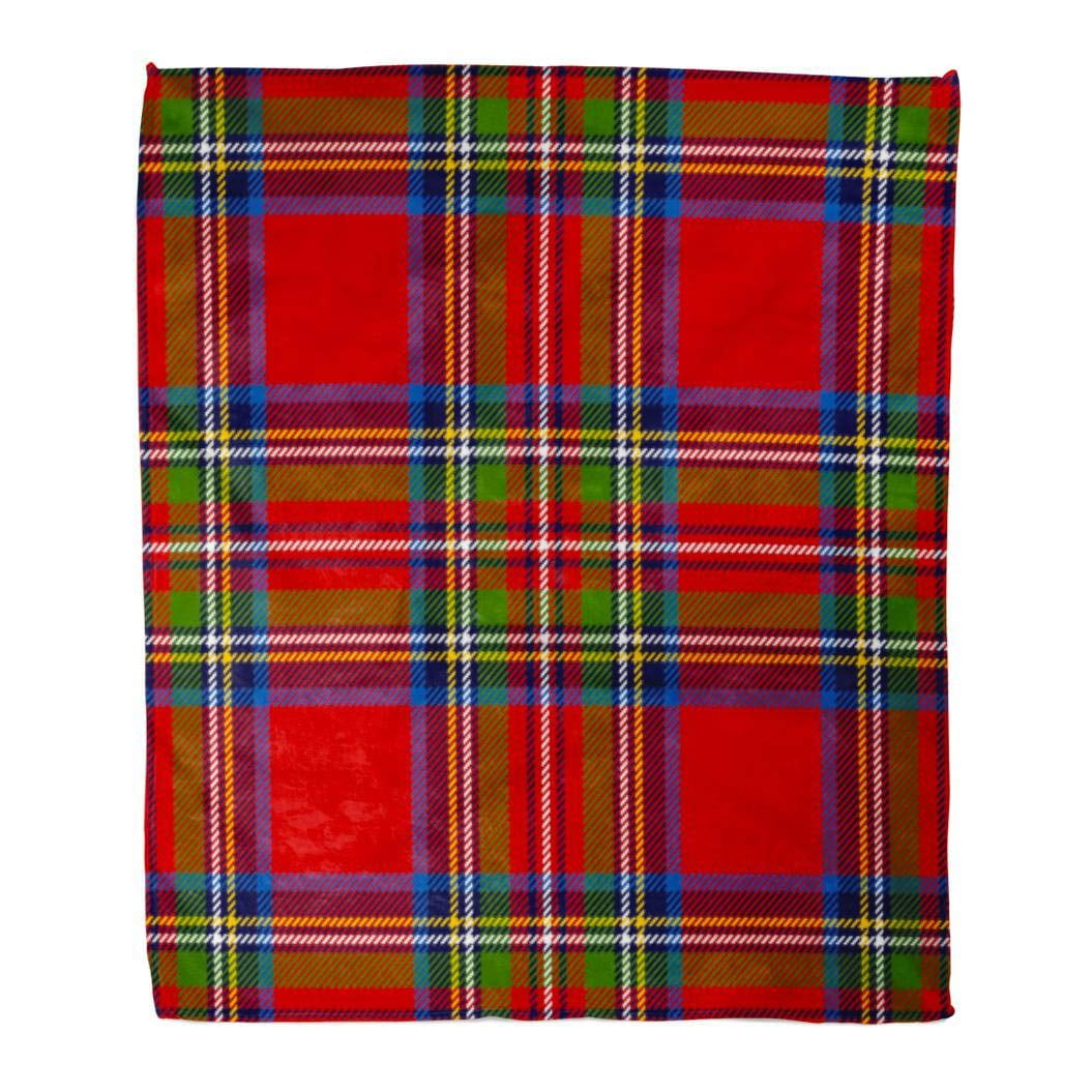 ASHLEIGH Flannel Throw Blanket Red Pattern Scottish Plaid Pattern ...