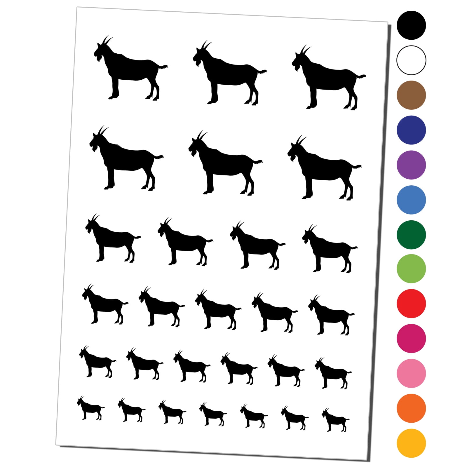 Goat Solid Water Resistant Temporary Tattoo Set Fake Body Art ...