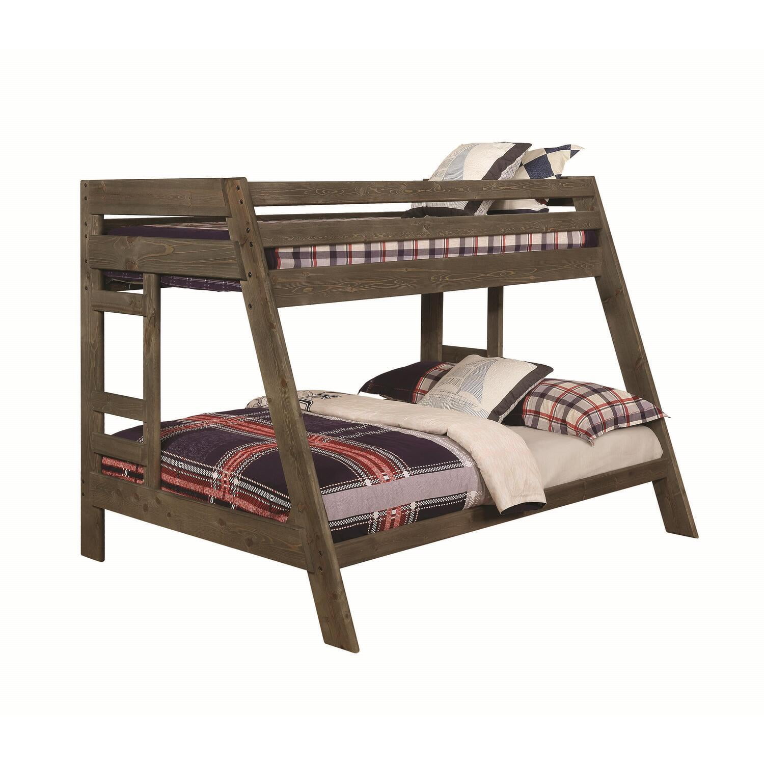 Coaster Wrangle Hill Twin Over Full Bunk Bed with Built-in Ladder Gun ...