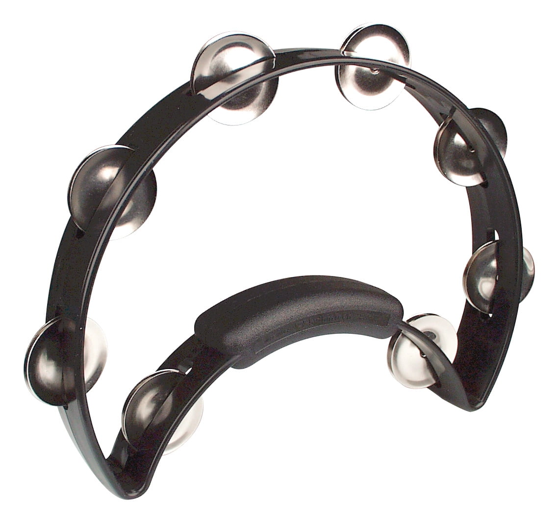 Rhythm Tech RT1210-U Solo Tambourine Black-Single Row Nickel Jingles ...