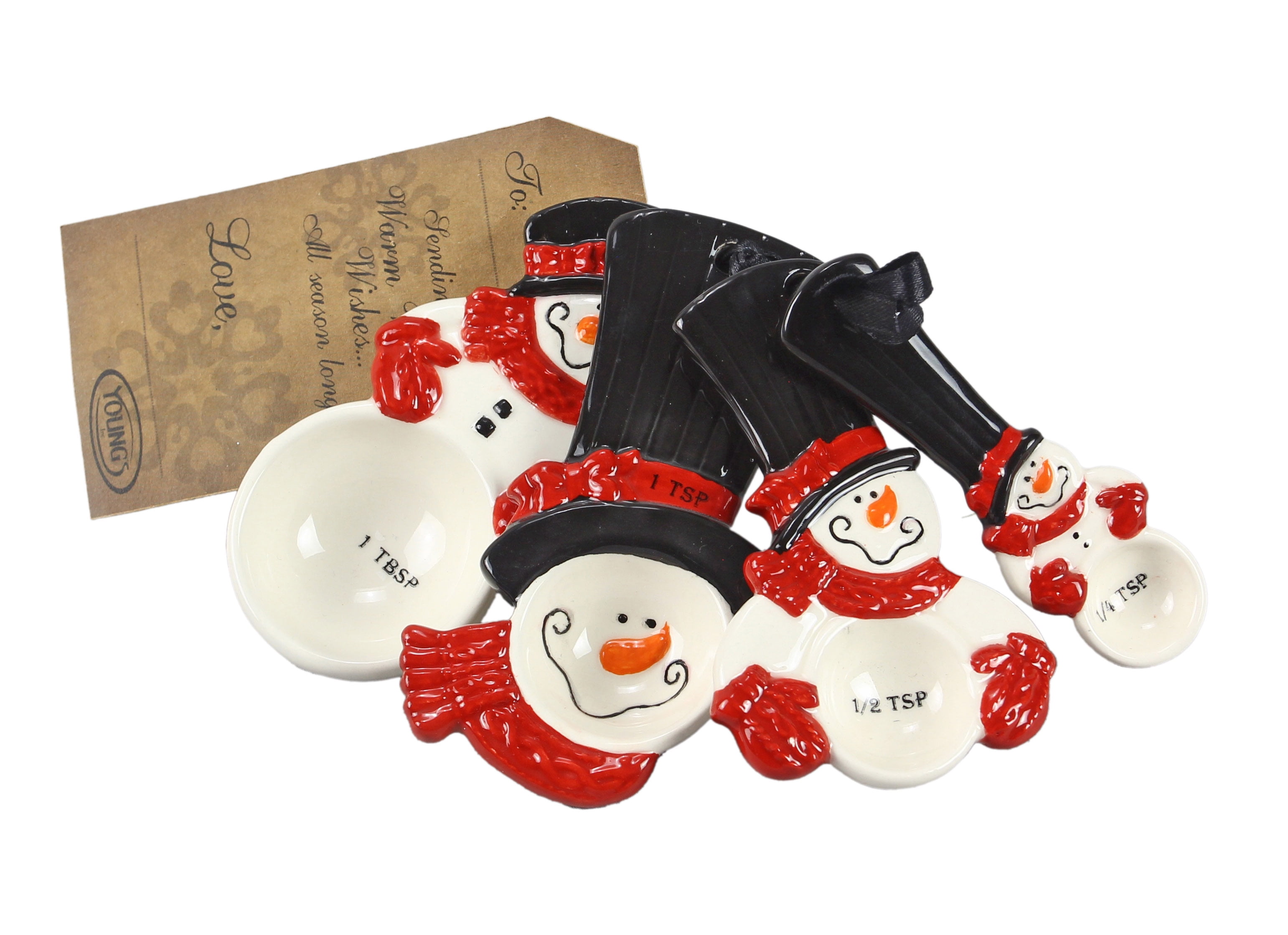 Ceramic Christmas Snowman Measuring Spoon Set - Walmart.com