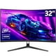 CRUA 32" 165Hz/180Hz Curved Gaming Monitor, FHD 1080P 1800R Computer ...