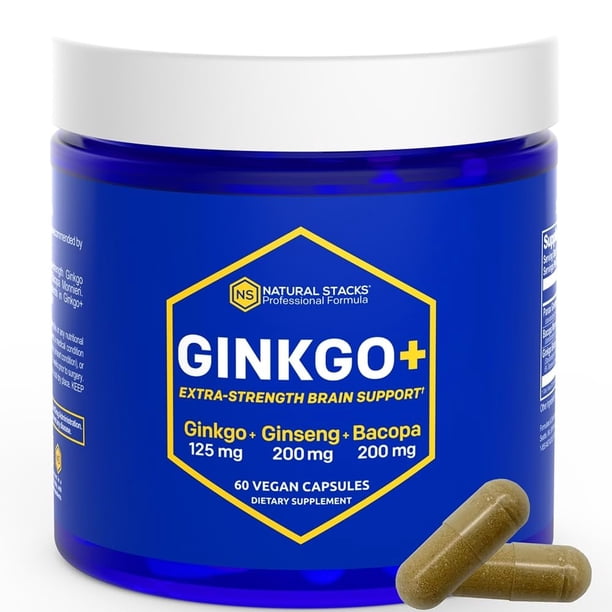 Suplementos NATURALES STACKS Ginkgo Biloba con Panax Ginseng 60 ...