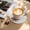 Cthrlog Woven Cotton Coasters Drink Coasters Coffee Table Decor Round ...