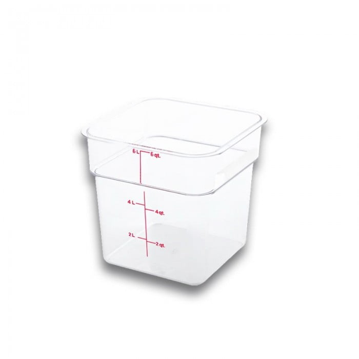 Recipiente de Policarbonato Graduado Cuadrado Caledonia 6 Qt ...