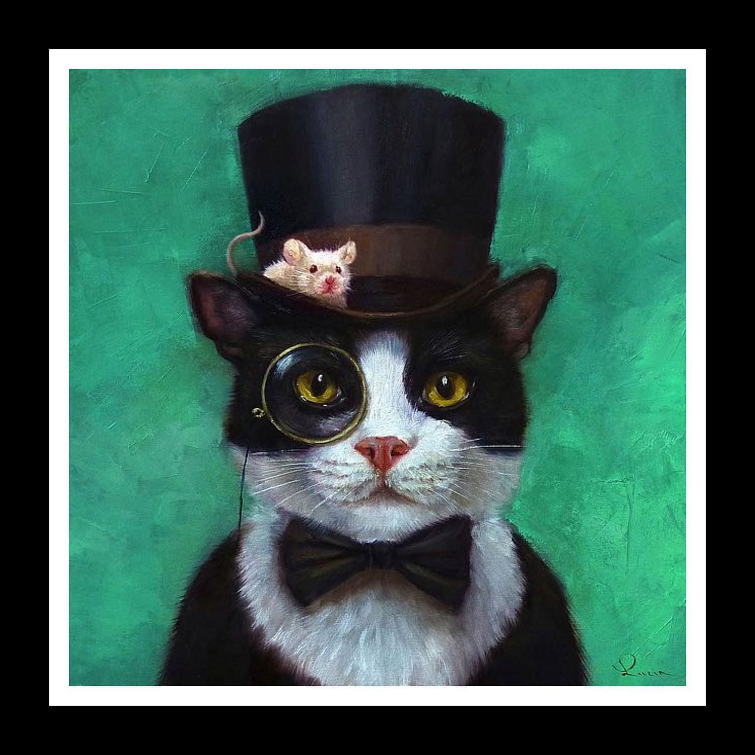 Click here for Canadiana Art Tuxedo Cat  Framed Art By Lucia Heff... prices