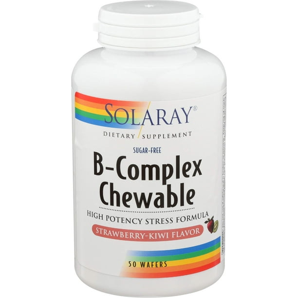 Suplemento SOLARAY de alta potencia B-Complex masticable 50 unidades | Walmart en línea