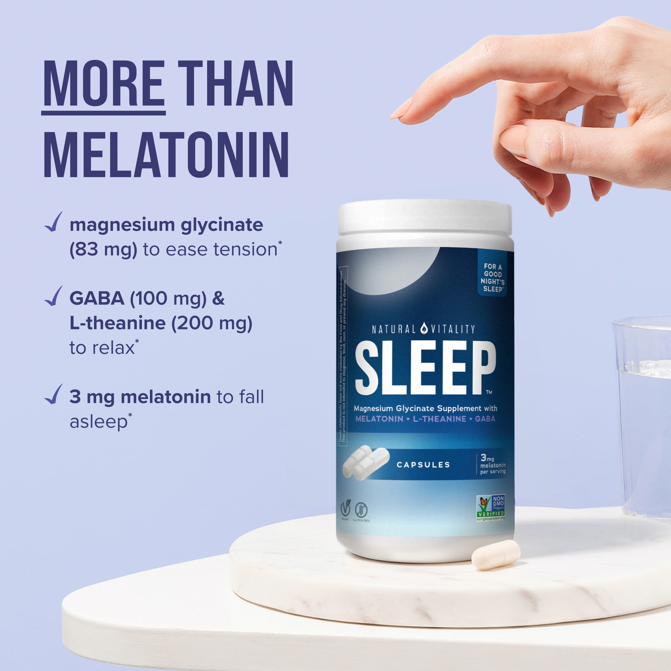 Natural Vitality CALM Sleep Capsules - Magnesium, Melatonin, L-Theanine, GABA - 60ct in Nepal at ...