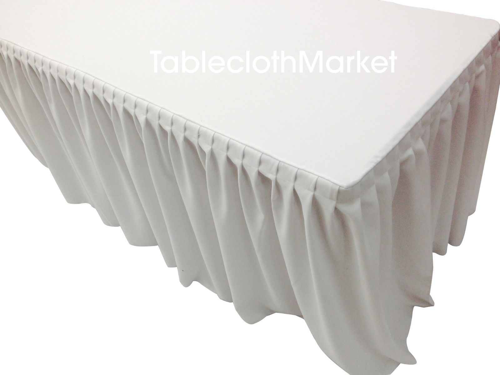 5' Fitted Single Pleated Table Skirting Cover w/ Top Topper Table Cover ...