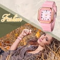 Avaner Square Quartz Analog Watch: Men Women Black/White/Pink Silicone ...