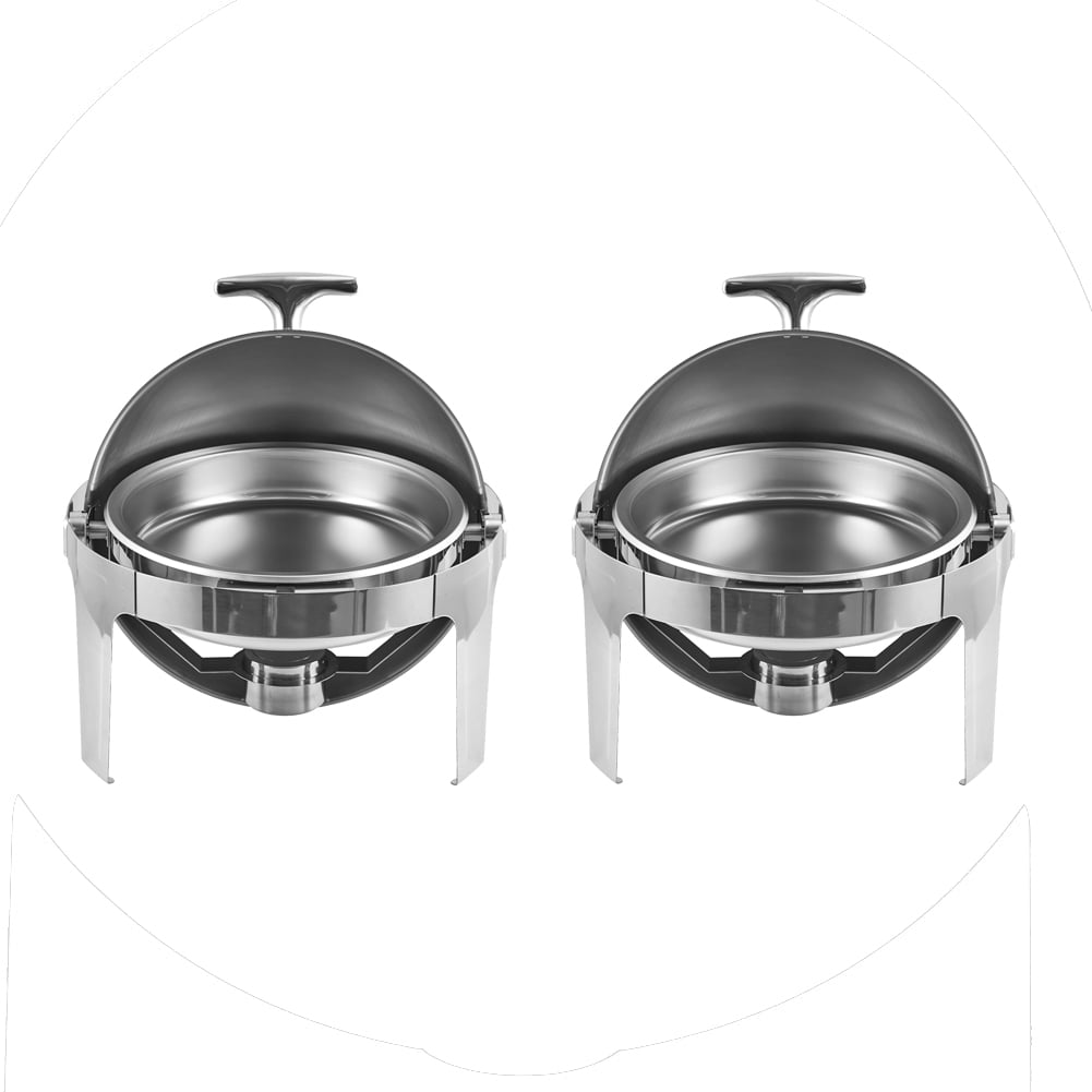 Chafing Dish Buffet Set,6.8 Quart Roll Top Chafer Round Stainless Steel ...