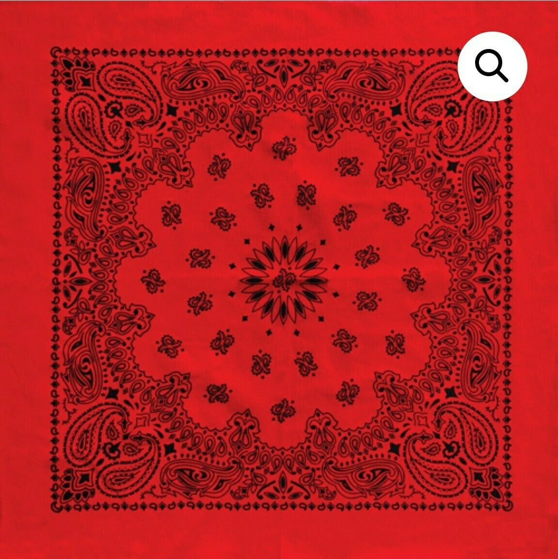 Bandana Red and Black Paisley JUMBO 100% Cotton 27 X 27 NEW - Walmart.com