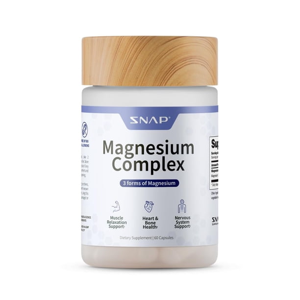 Complejo de magnesio 3 en 1 Supplement Snap Supplements 60 cápsulas ...