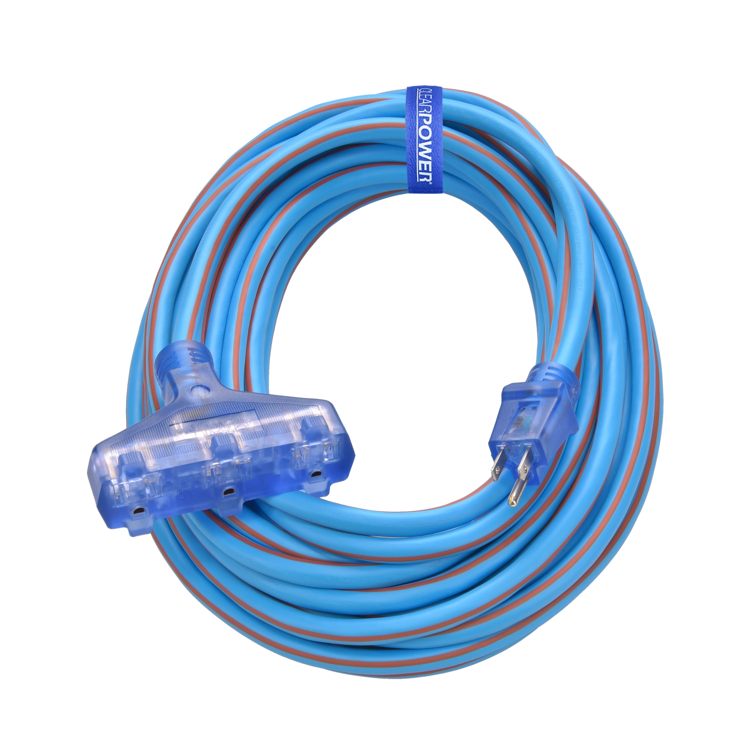 Clear Power 12 3 SJEOW 50 Ft 3 Outlet Extension Cord With Lighted Clear Power 12 3 SJEOW 50 Ft 3 Outlet Extension Cord With Lighted