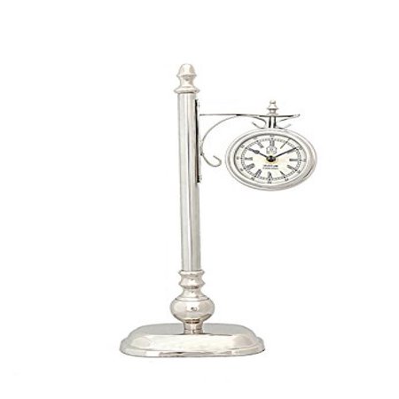 Brass/ Alum. Lamp Post Clock One Sided - Walmart.com - Walmart.com