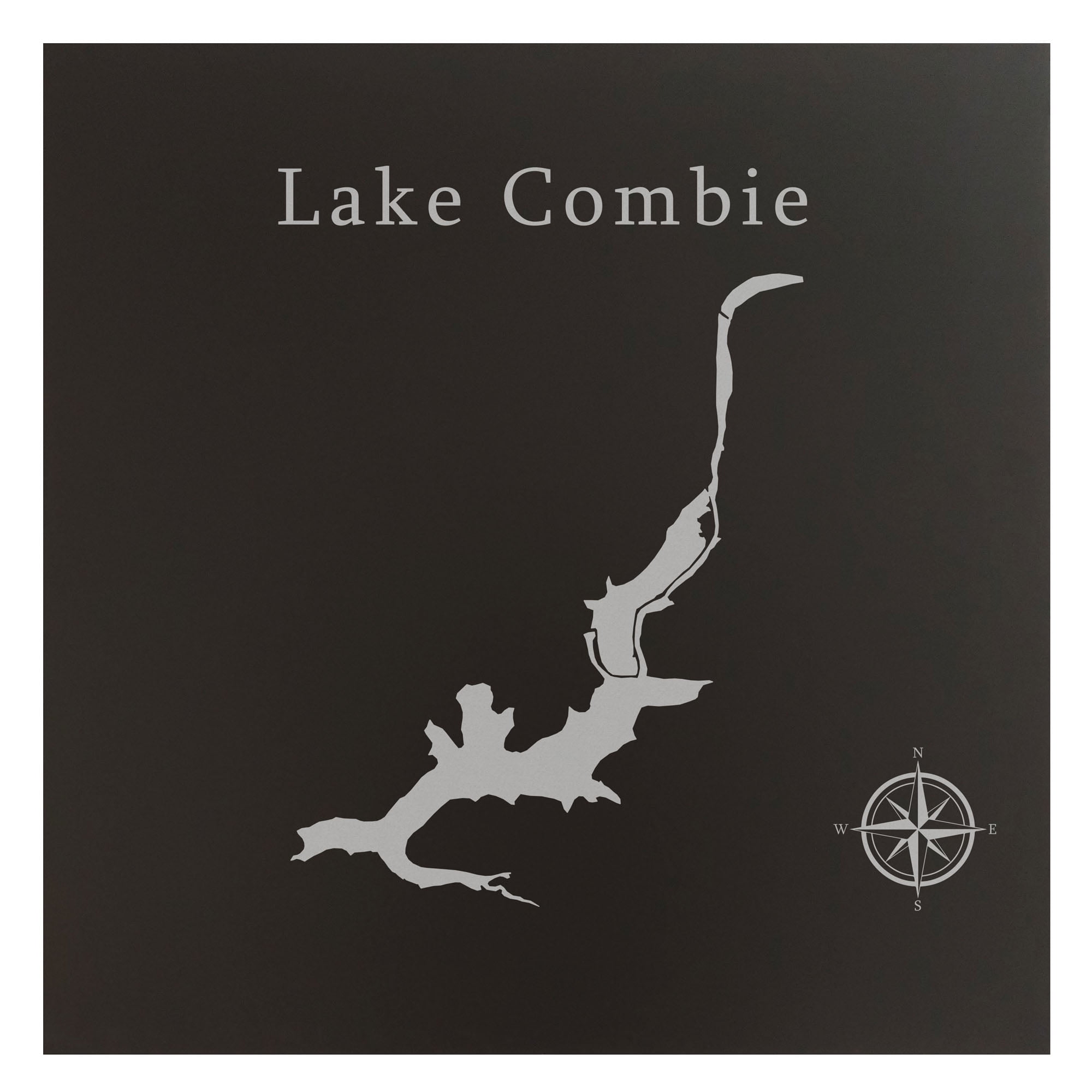 Lake Combie Map 24x24" Black Metal Wall Art Office Decor Gift Engraved ...