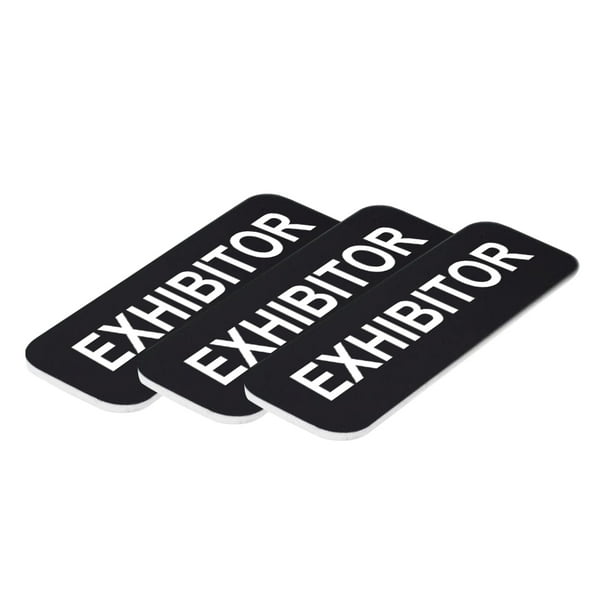 Exhibitor 1 x 3" Name Tag, Black (3 Pack) - Walmart.com