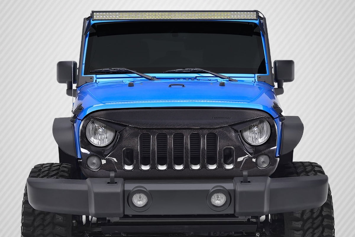 2007-2018 Jeep Wrangler Carbon Creations Predator Grille - 1 Piece ...