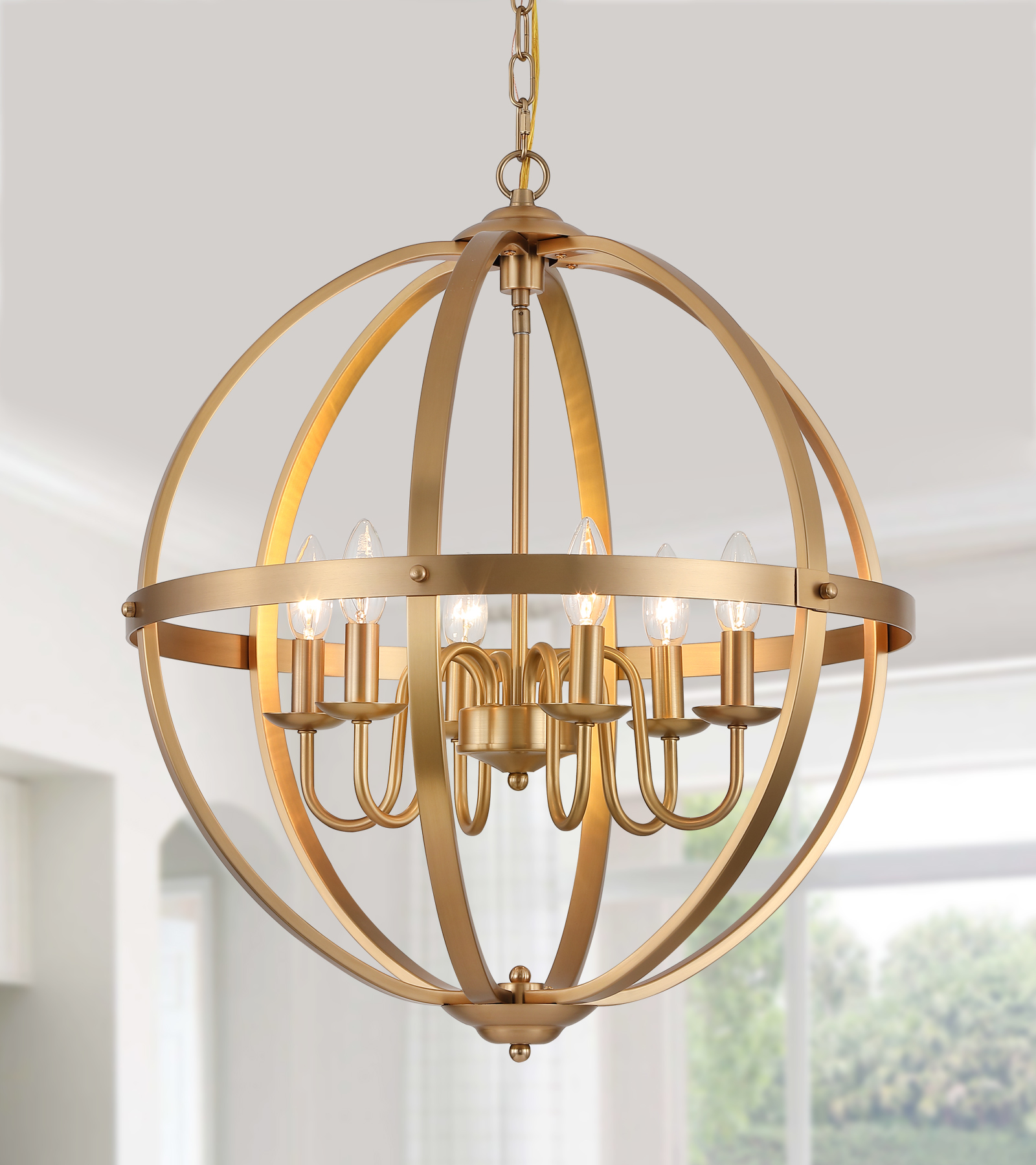 Hunter Laurel Ridge Alturas Gold 6 Light Linear Chandelier Ceiling ...