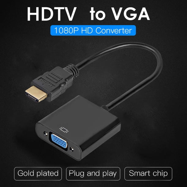 Cable Adaptador Adaptador compatible con HDMI a VGA Conversor macho a ...