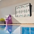 Birds on the Wire Teal Grey Burlap Background Outdoor TV Cover 52 to 55 ...