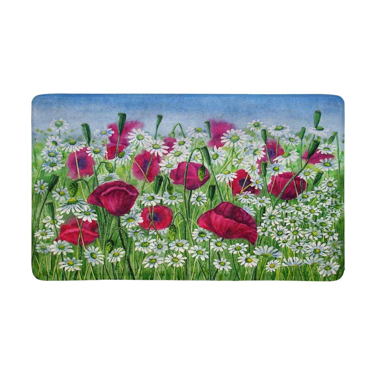 POP Poppies and Daisies in Meadow Door Mat Home Decor Indoor Entrance ...