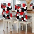 1 Pack Modern Abstract Art Chair Back Covers Red Gray Black Rectangular ...