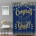 Blue Gold Graduation Cap Shower Curtain, Sequins Light Festive ...