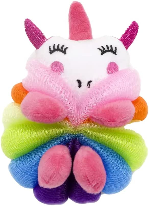 Cute Loofah Fun Colorful Cartoon Design Mesh Pouf 7\u201d x 4\u201d ...